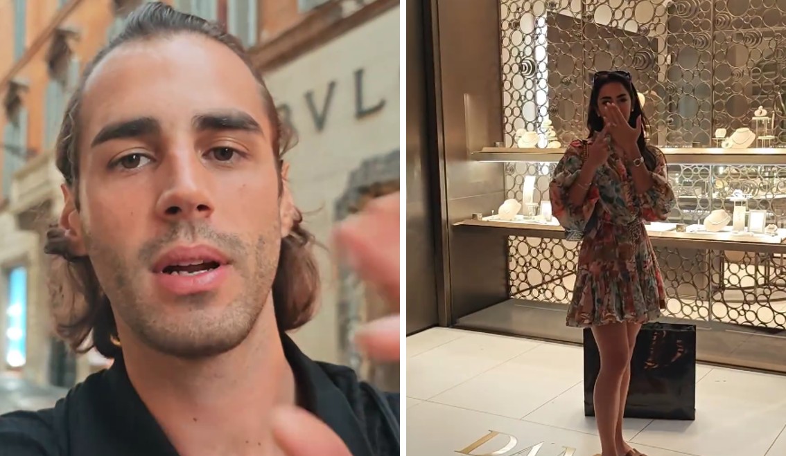 Gianmarco Tamberi costretto dalla moglie ad entrare da Damiani per ...