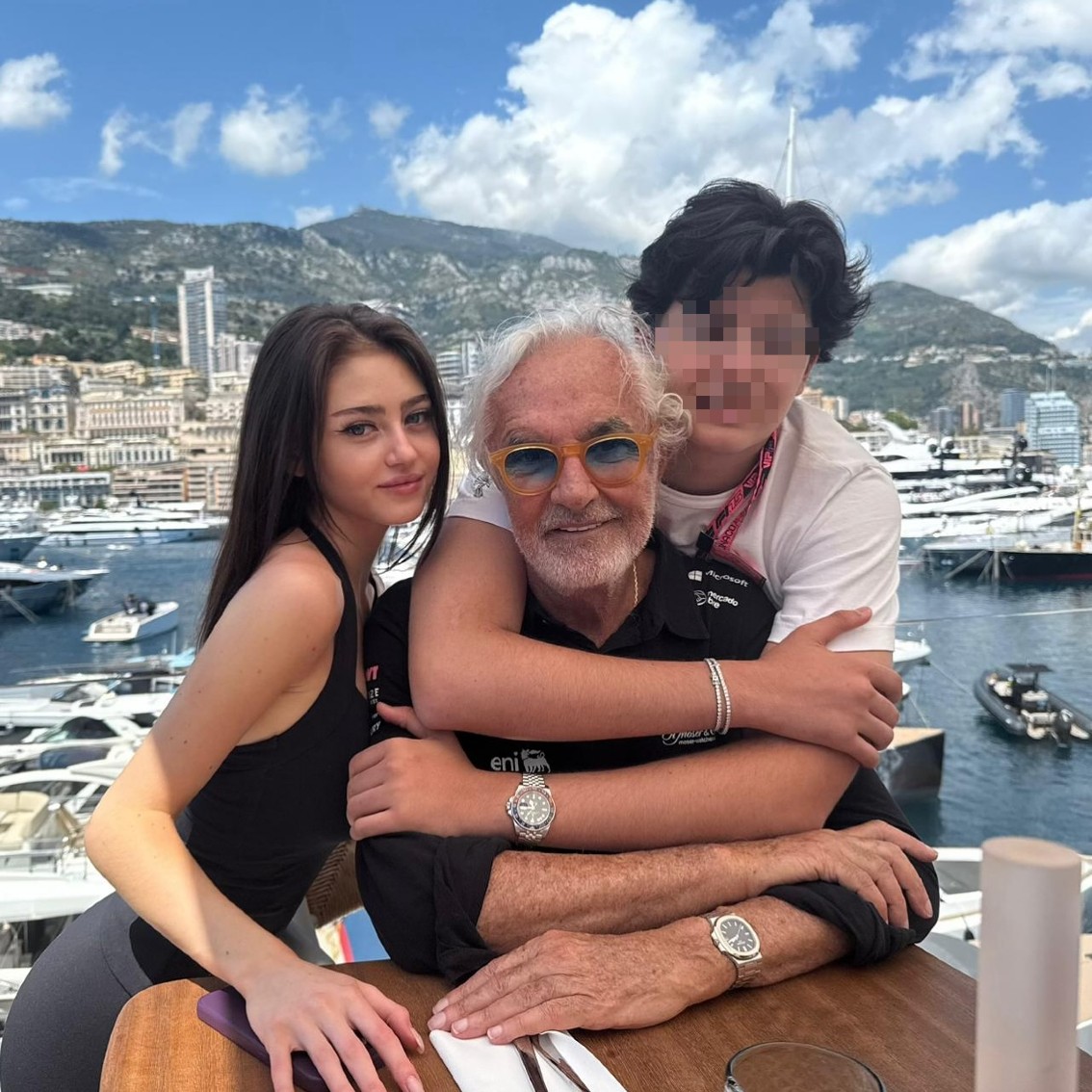 Flavio Briatore riunisce entrambi i figli Nathan Falco e Leni, avuta da ...