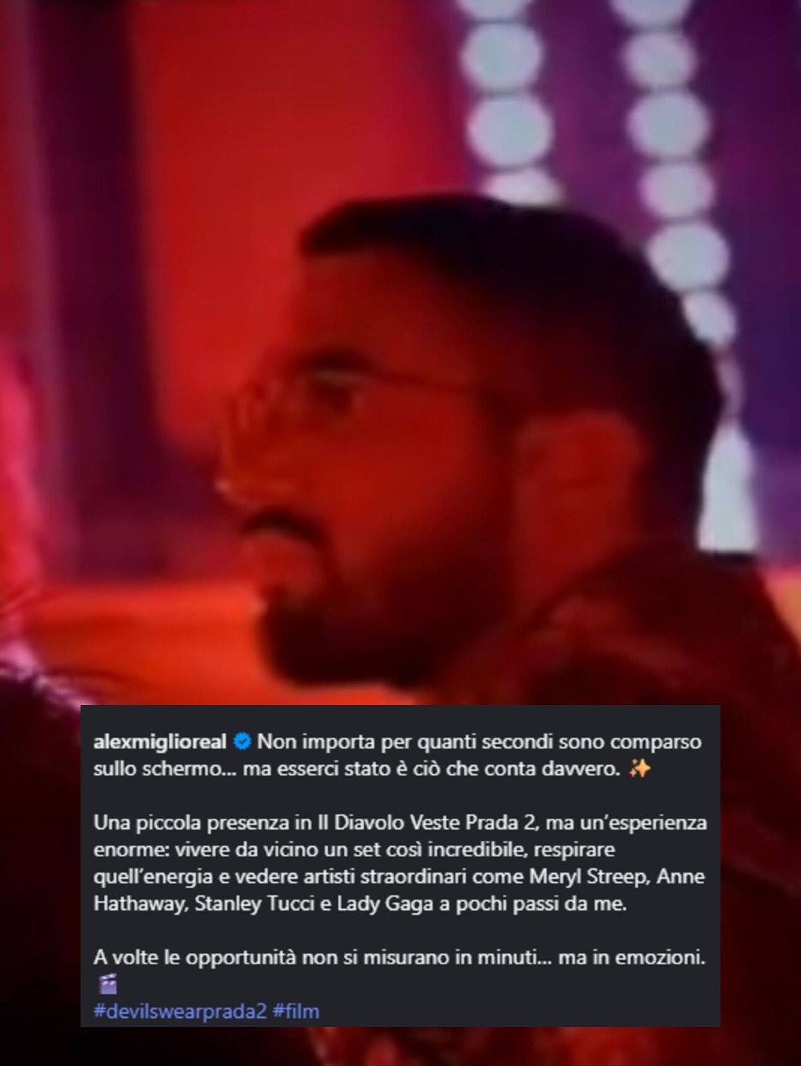 Un ex tronista di Uomini e Donne sul set de Il Diavolo Veste Prada 2 ...